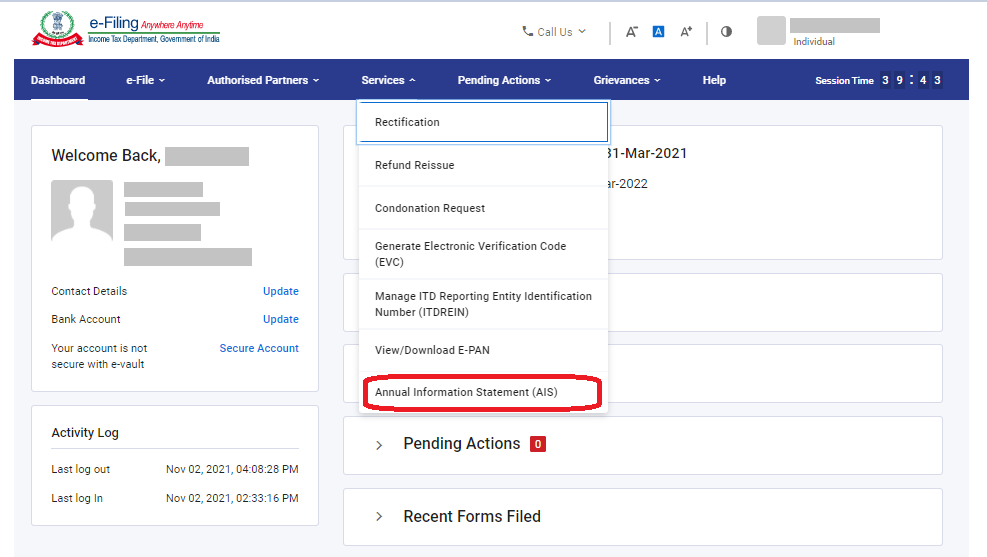 Annual Information Statement AIS How To Check Password Format