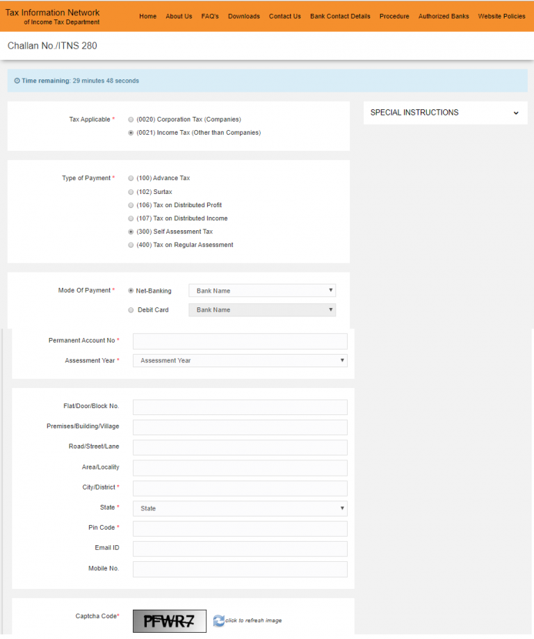 Challan 280 - Income Tax Online Payment using Challan 280 - ITNS 280 ...