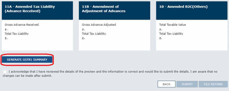 Filing Nil GSTR 1 Return on GST Portal