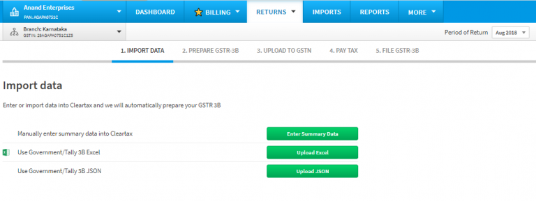 GSTR-3B Filing on ClearTax GST Software -Step by Step Filing Procedure