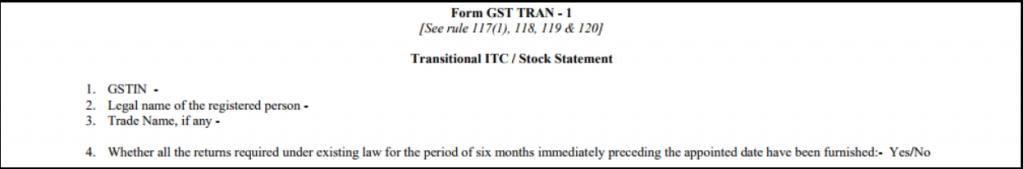 Transition Forms TRAN 1 & TRAN 2 Format, Due Date - How to Claim ITC on ...