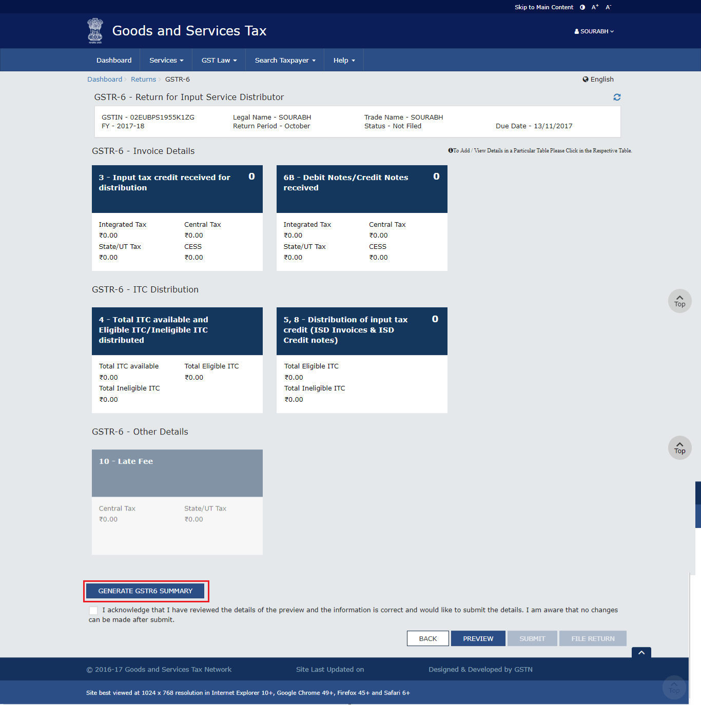 How to File GSTr-06 on GST Portal?