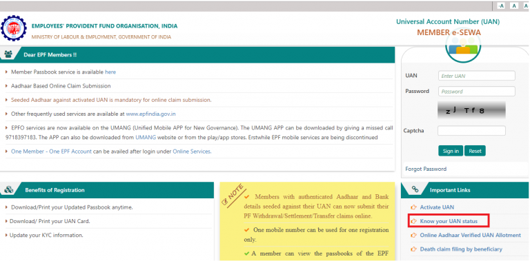 UAN Portal - Passbook, Status & Account Balance Check