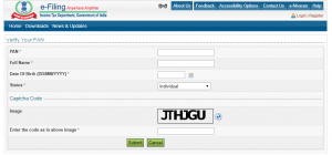Know your PAN / Permanent Account Number by DOB, Registered Name