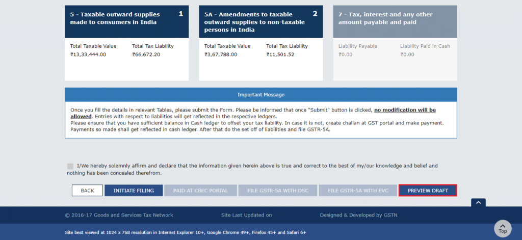 GSTR-5A Filing on GST Portal - Step by Step Return Filing Procedure