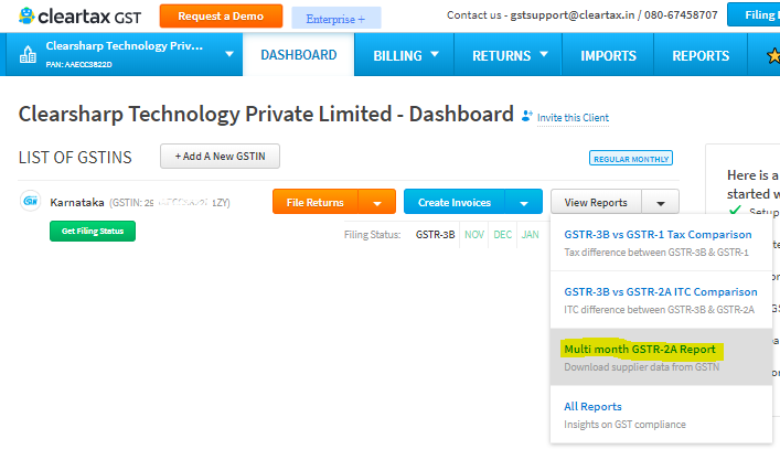 GSTR-2A Report : Importance and Uses of Multi month GSTR 2A
