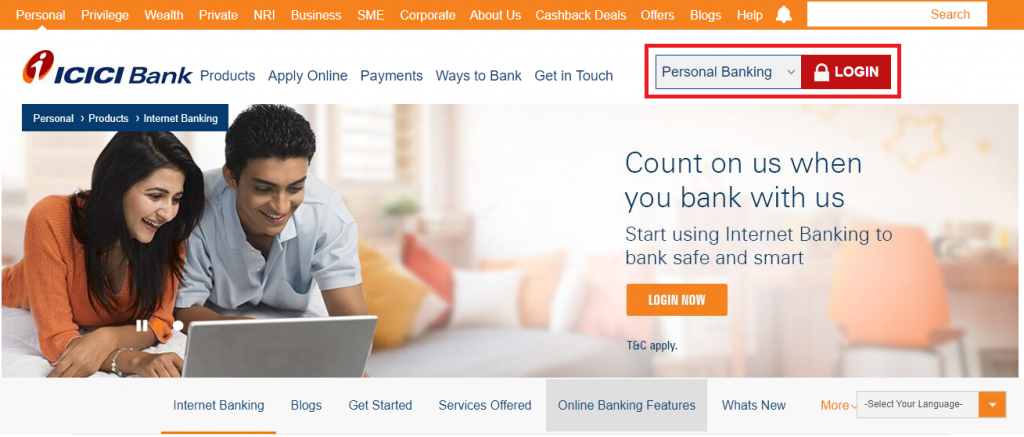 ICICI Netbanking - Register, Login, Reset Password, Transfer Limits