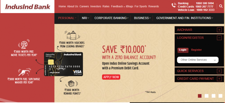 IndusInd Net Banking - How to Register and Log In?