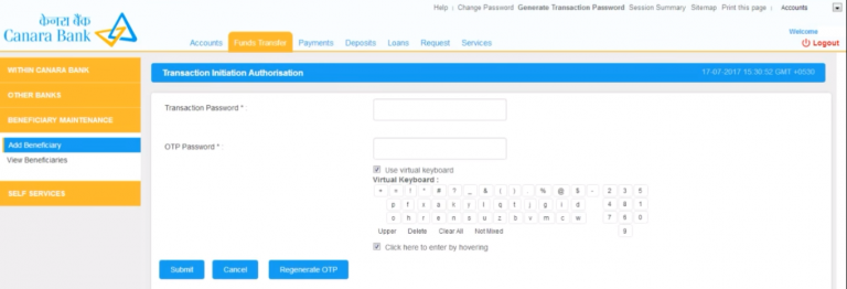 Canara Bank Net Banking - Registration and Log In Process