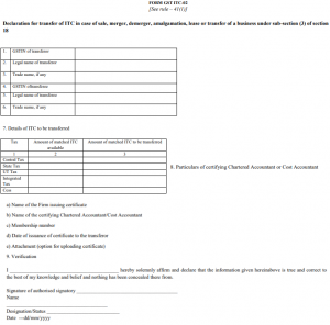 ITC-02 for Transfer of ITC in case of Merger: Format, Contents, and ...