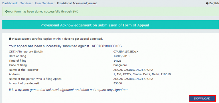 How to file an appeal against Demand Order in Form APL-01 on GST portal?