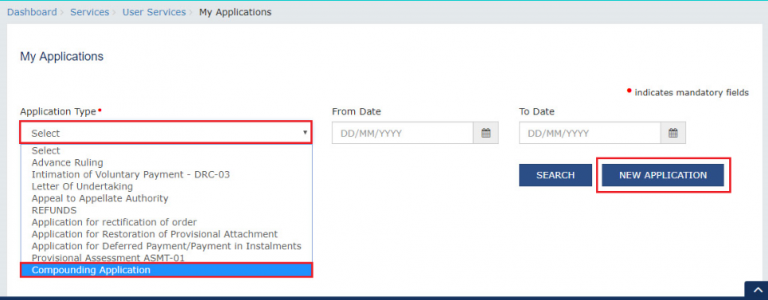 How to apply for Compounding of Offence on GST Portal?