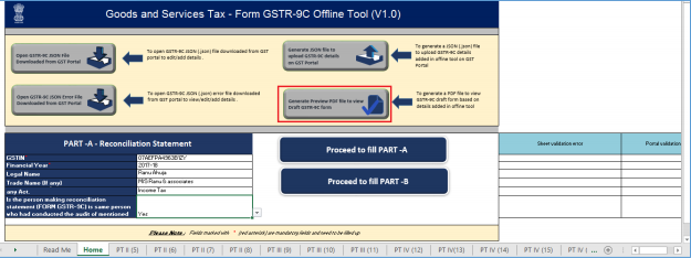 Step by Step Guide to File GSTR-9C using Offline Utility