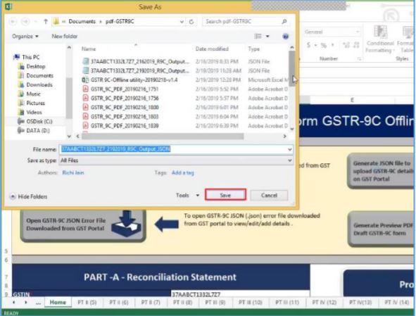 Step by Step Guide to File GSTR-9C using Offline Utility