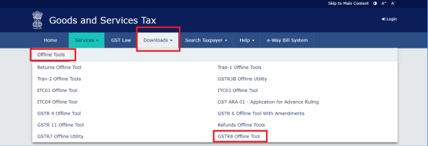 Step-by-step Guide to file GSTR-8 using the Offline Utility on GST Portal