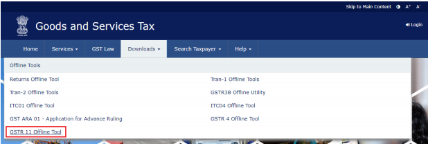 How to file GSTR-11 using the offline tool?