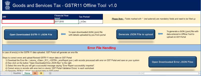 How to file GSTR-11 using the offline tool?