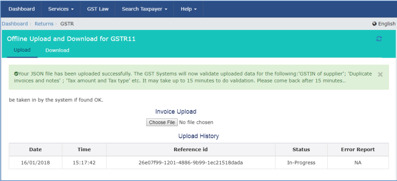 How to file GSTR-11 using the offline tool?
