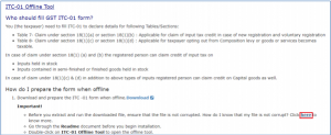 How to file Form GST ITC-01 using the offline tool?