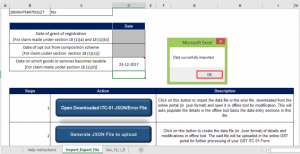 How to file Form GST ITC-01 using the offline tool?