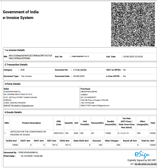 Invoice With Qr Code Invoice With Qr Code