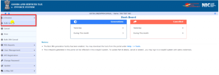 Steps to generate e-Invoices using GePP facility on the IRP