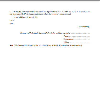 Form 10IE- Option to choose New tax regime