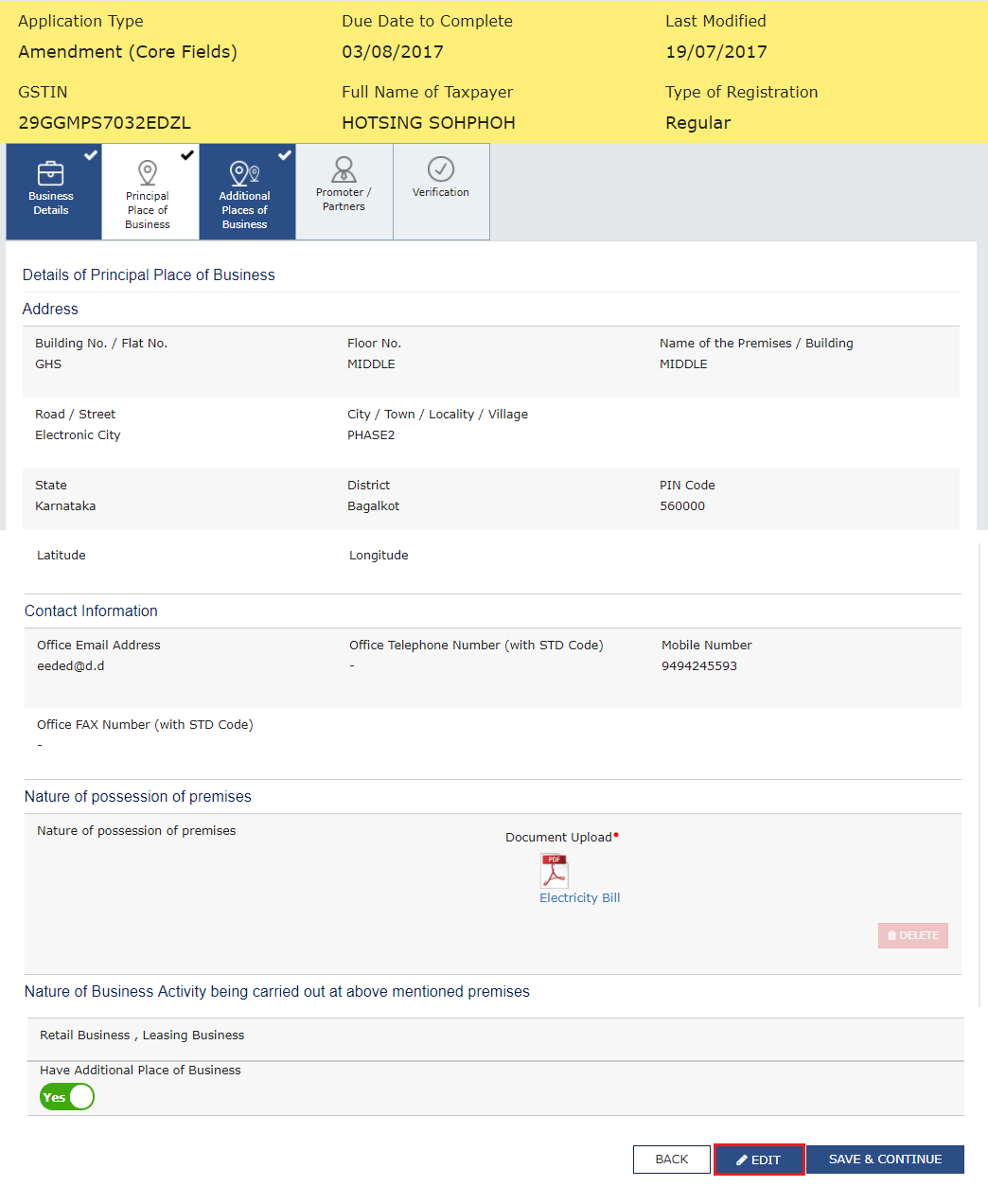 How to change GST registration details of a business?