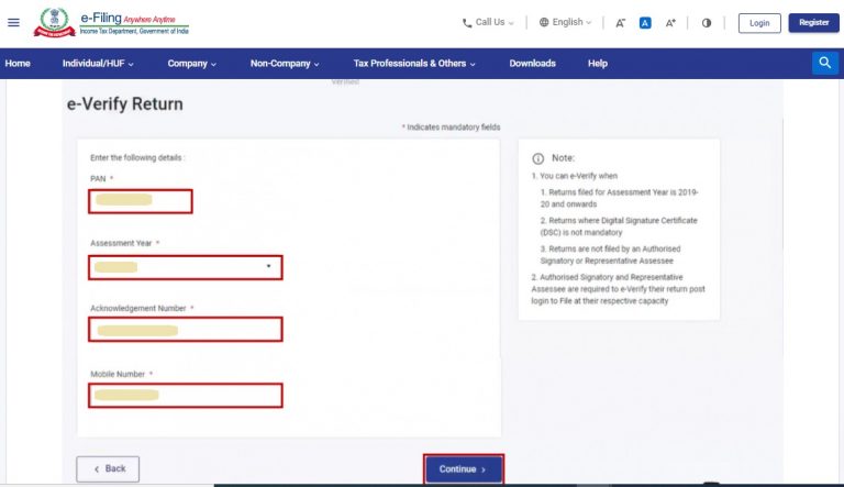 E-verify your ITR without login to e-filing account