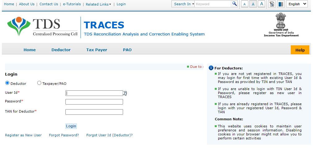 TRACES | How to get Access TDS Login on TRACES Website