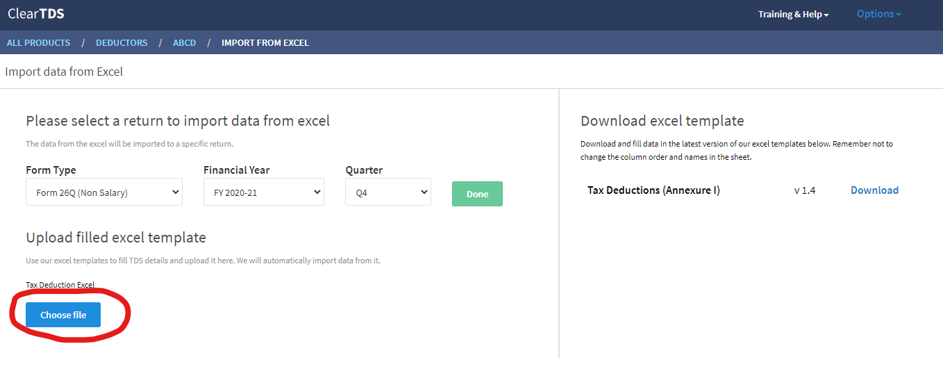 How to import data from Excel into ClearTDS e-TDS software?