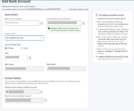 How to Pre-validate Bank Account to Get Income Tax Refund Amount?