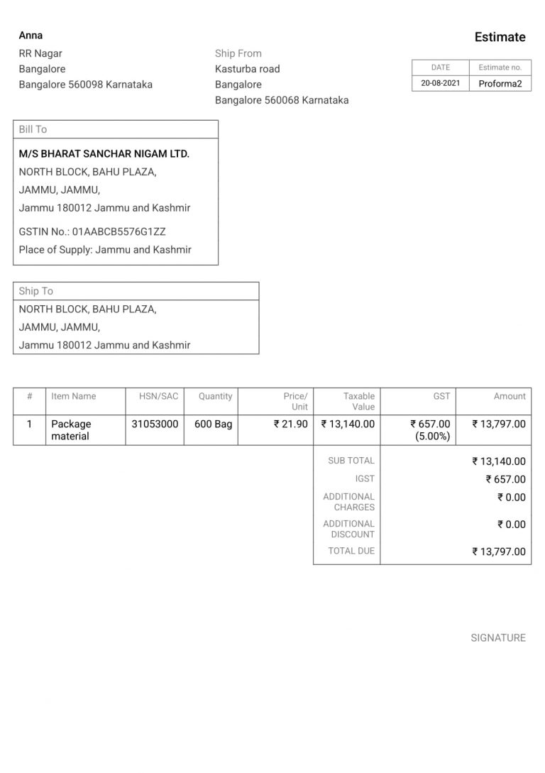 Proforma Invoice Format - Sample Formats for Use & Benefits
