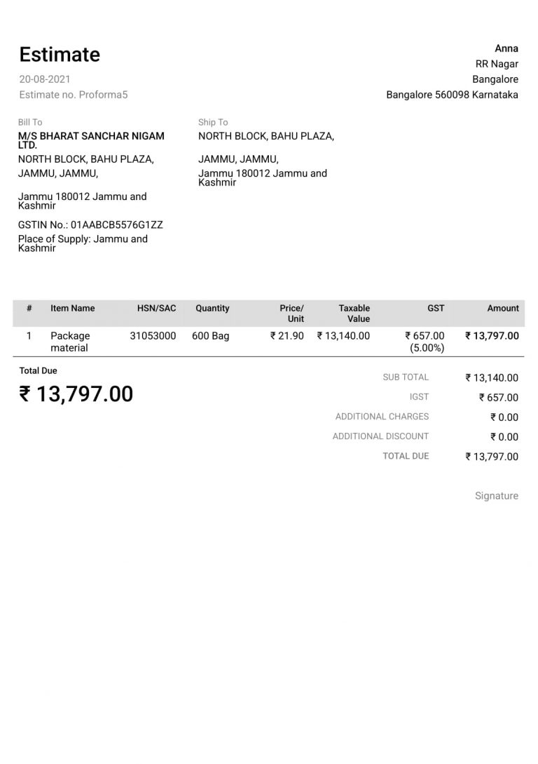 Proforma Invoice Format - Sample Formats for Use & Benefits