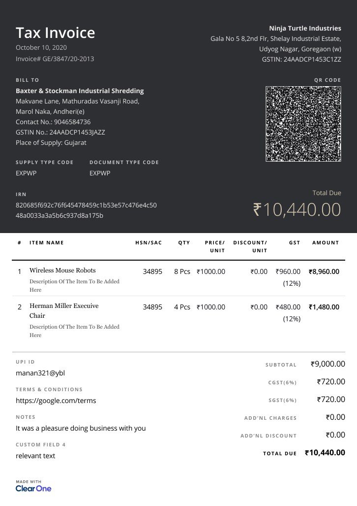 e-Invoice Formats - Sample Formats for Use & Benefits