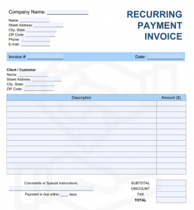 Recurring Invoices - Meaning, Uses, How it works, ideal process, Format ...