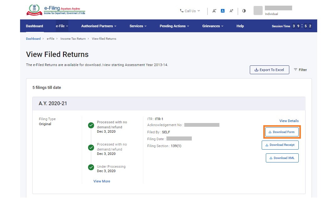How to Download ITR - V Acknowledgement from the Income Tax Department ...