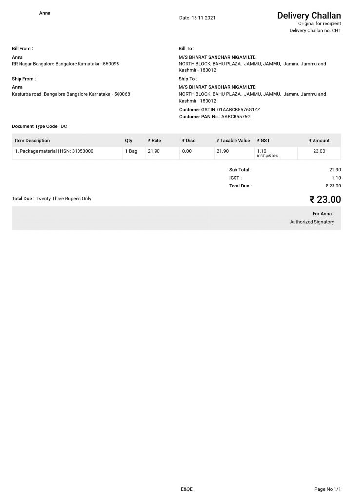 Delivery challan Formats and templates to use by businesses