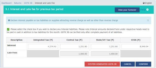 Interest Calculator in GSTR-3B on the GST portal explained